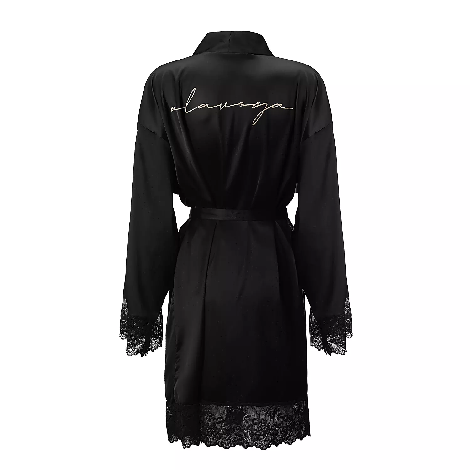 Ladies' satin bathrobe OLAVOGA SAFFRON - Black | UNI | OLAVOGA Online ...
